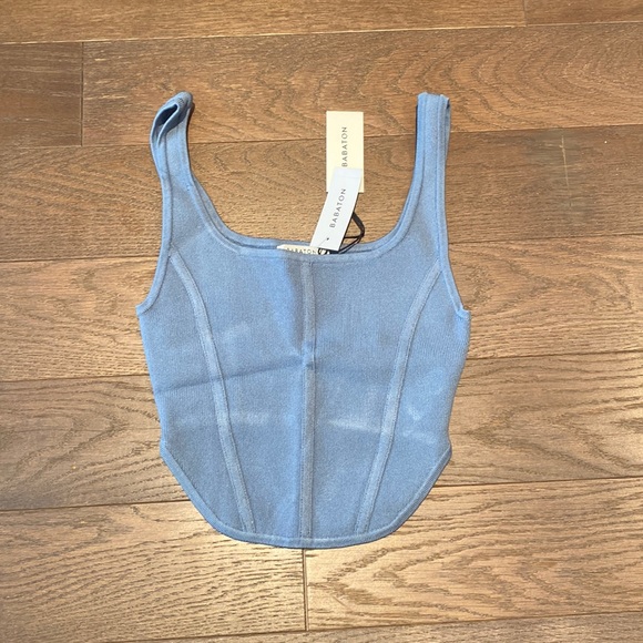Aritzia | Tops | New With Tags Aritzia Xs Blue Sculpt Knit Crop Top ...